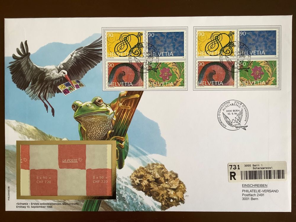 FDC 1996 Markenheft Grossbrief Maxibrief Luxusbrief (Gebraucht) in Meyrin für CHF 11 – mit ...