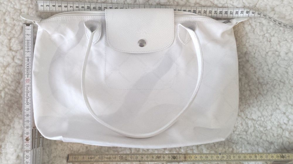 Longchamp Le Pliage, weiss, "M" mit langen Henkeln | Kaufen auf Ricardo