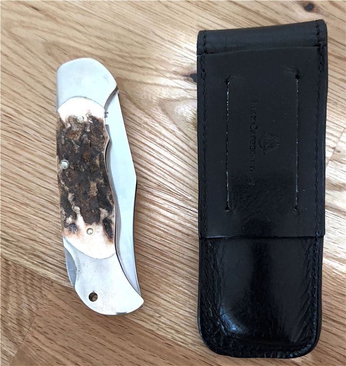 BOKER Hirschhorn Jäger Klappmesser mit original böker etui | Kaufen auf ...