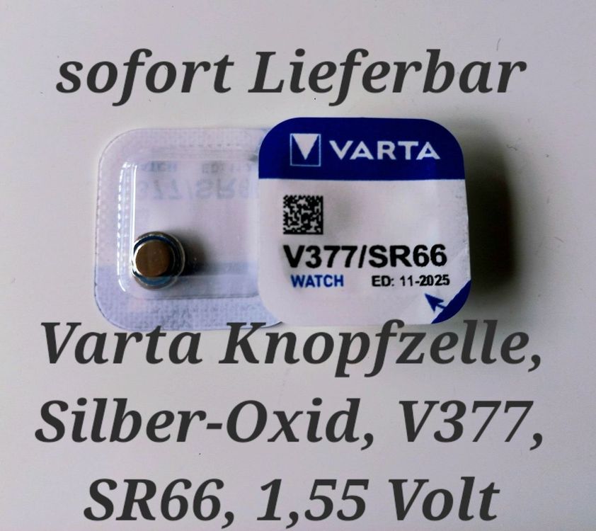 VARTA Knopfzelle ,Silber-Oxid, V377 (SR66), 1,55V, NUR 1 CHF (Neu und ...