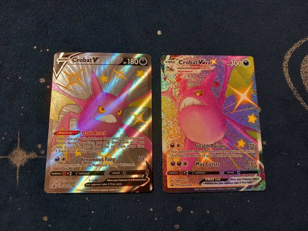 SHINY Crobat V & Crobat VMax (EN) SWSH Black Star Promos (Neu (gemäss ...