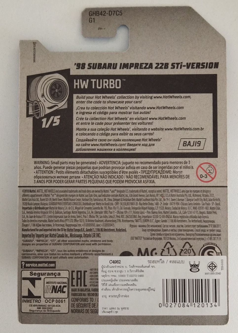 Hot Wheels '98 Subaru Impreza 22B STi-Version (2018) (Neu und ...