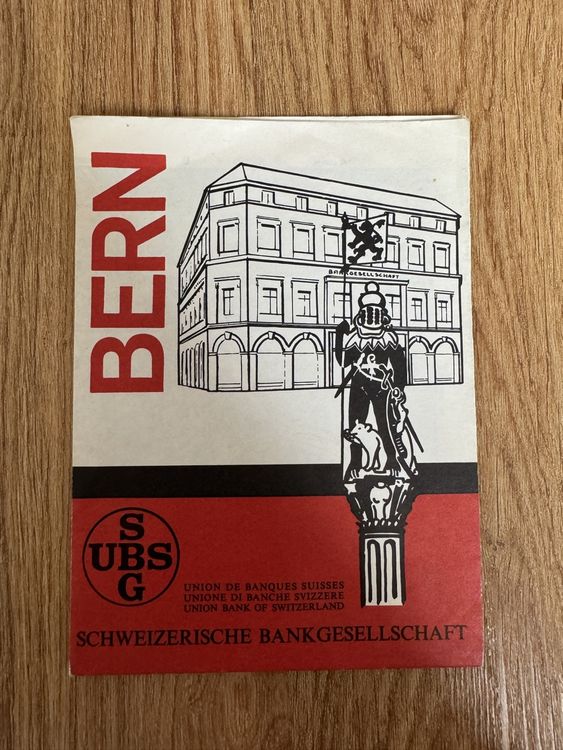 Alte UBS SBG Landkarte Stadt Bern 1974 | Kaufen auf Ricardo
