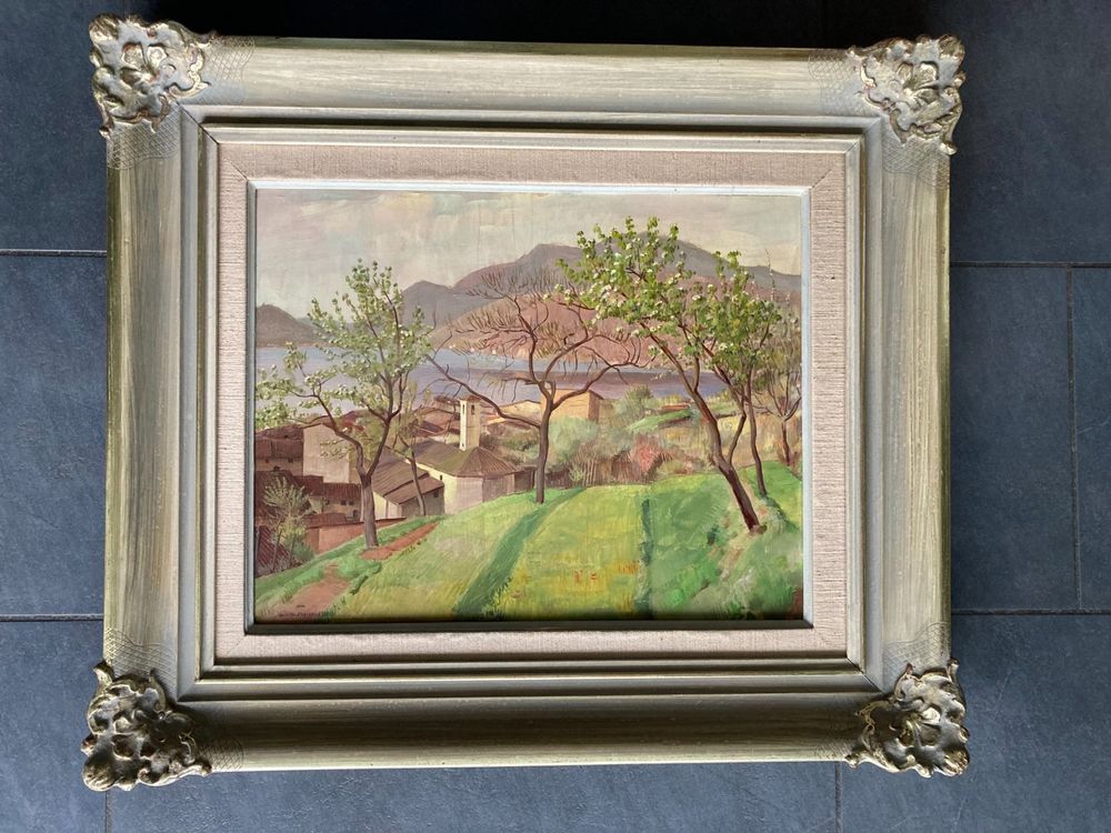 GEMÄLDE LANDSCHAFT signiert Brigitta Muller 1950 Holzrahmen | Kaufen auf Ricardo