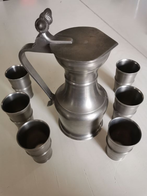 Zinn Krug mit 6 Bechern (Gebraucht) in Kloten für CHF 11 – mit Lieferung auf Ricardo kaufen