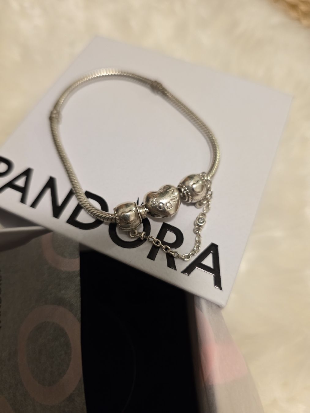 Bracelet Pandora authentique avec chaîne de sécurité - 19cm (Neuf (Voir ...