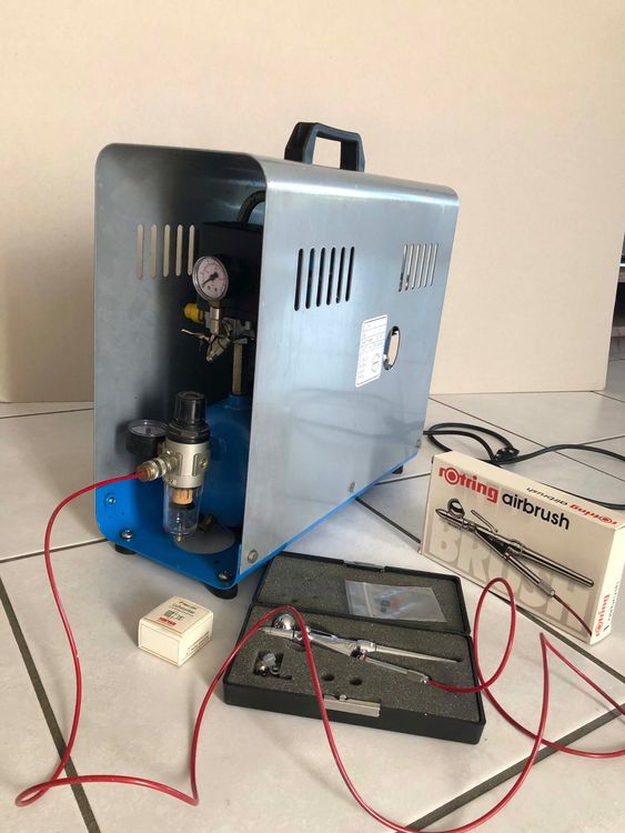 Rotring Airbrush Kompressor mit Rotring Airbrush Pistole (Gebraucht) in ...