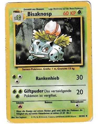 Pokémon - Base Set - Bisaknosp DE (Gebraucht) in Wildhaus für CHF 0.1 ...