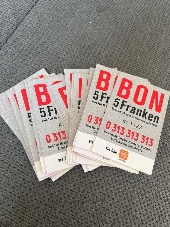 Gutscheine Nova Taxi Bern Fr. 150.- (Neu (gemäss Beschreibung)) in Rheinfelden für CHF 80 – nur ...