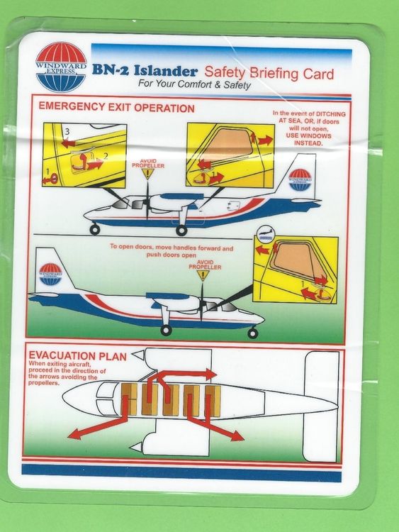 Windward Expres, BN-2Islander, Safety Card, , | Kaufen auf Ricardo