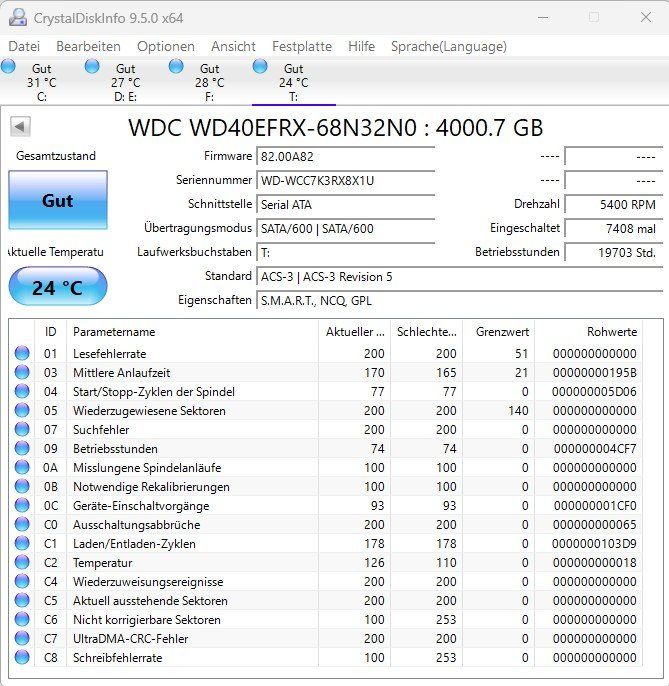 WD Red 4TB 3.5" Sata Harddisk (Gebraucht) in Frick für CHF 50 – mit ...