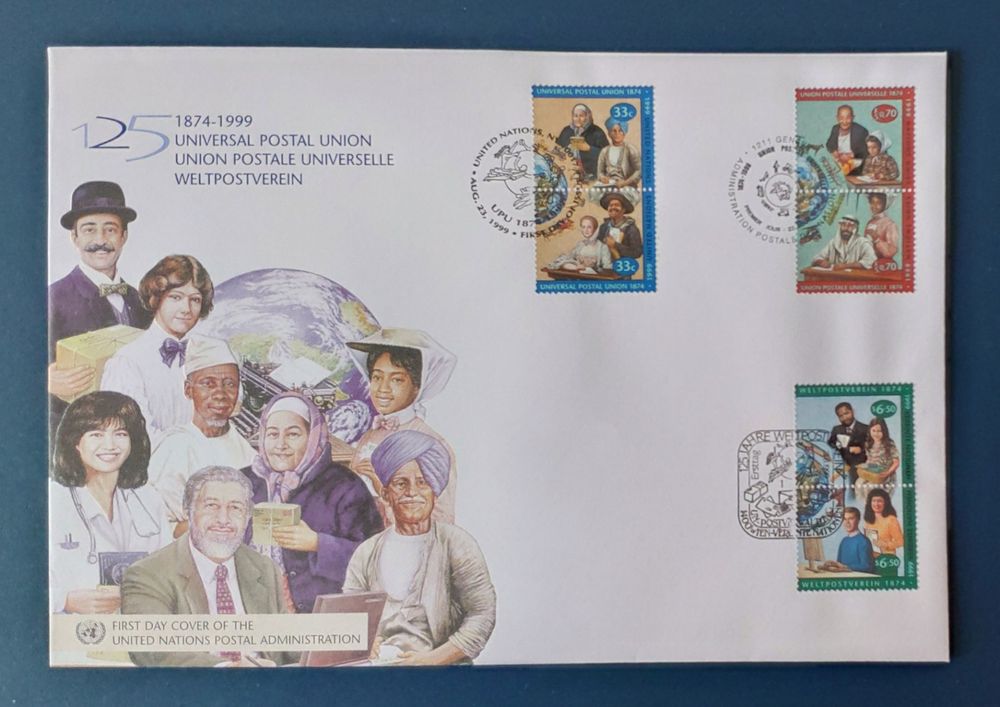UNO Combo 1999 125 Jahre Weltpostverein 1/2 Block senkrecht | Kaufen ...
