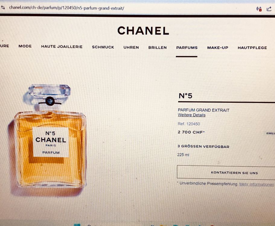 Chanel N°5 PARFUM GRAND EXTRAIT 225 ml NP: 2700.- (Neu und ...