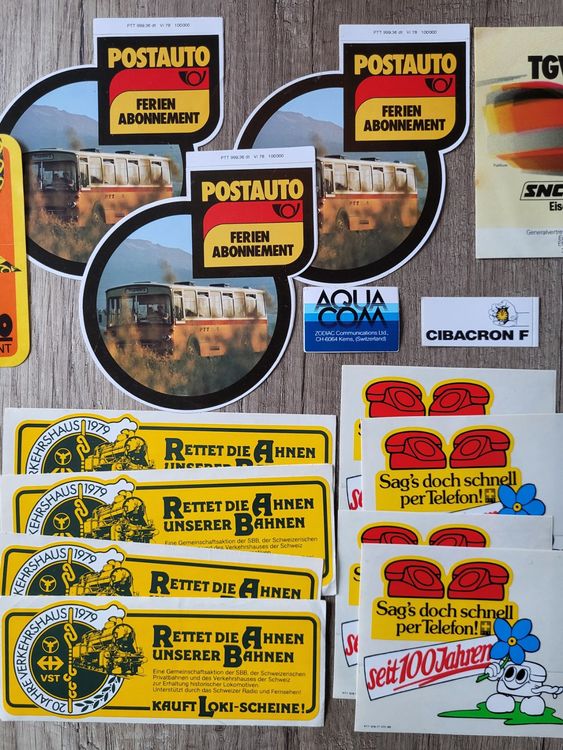 Sticker PTT Telefon Postauto TGV SNCF VST Zivilschutz Grün80 (Gebraucht ...