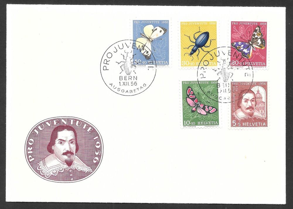 FDC Pro Juventute Serie 1956 J163 - J167 ET Bern 1.12.1956 | Kaufen auf ...