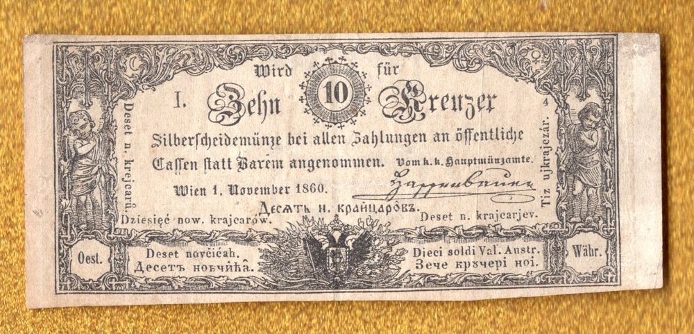 Austria 10 kreuzer 1860 uniface selten (Gebraucht) in Leibstadt für CHF ...
