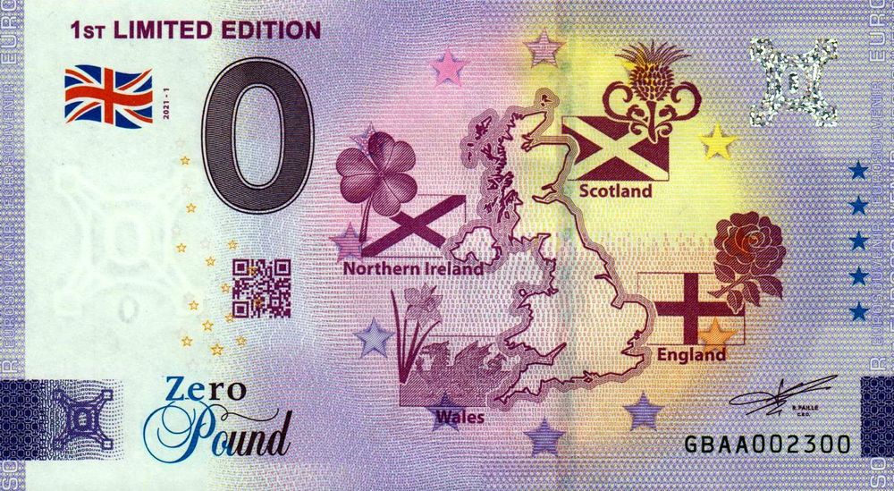Zero Pound - 1st Limited Edition 2021-1 England 0 Pound | Acheter sur ...