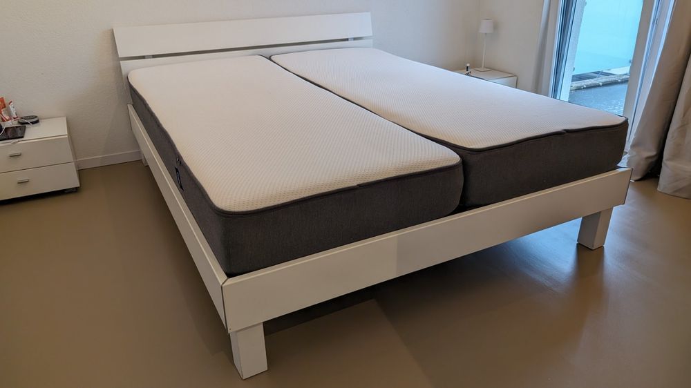Doppelbett 160x200 mit Swissflex Rost + Matratze => Top!!! (Gebraucht ...