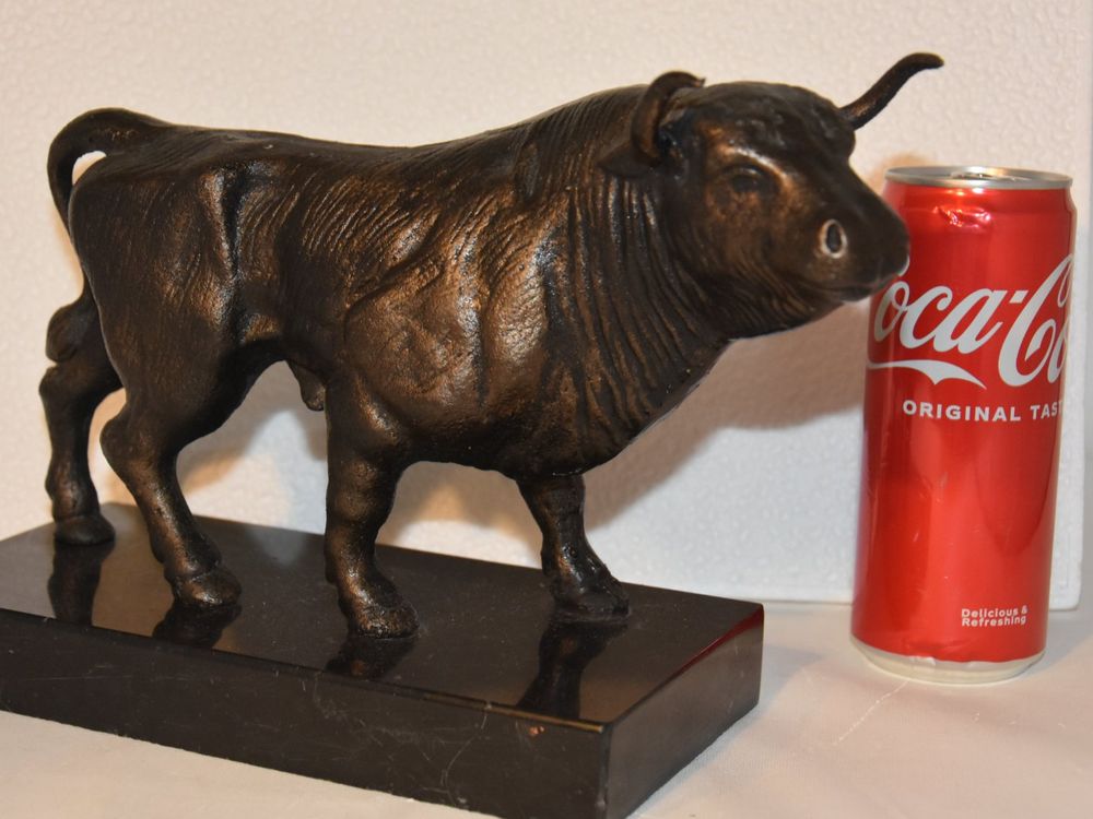 🐄🐂GROSSER BULLE STIER EISEN KUNST GUSS BRONZIERT 4,200 KG | Kaufen auf ...