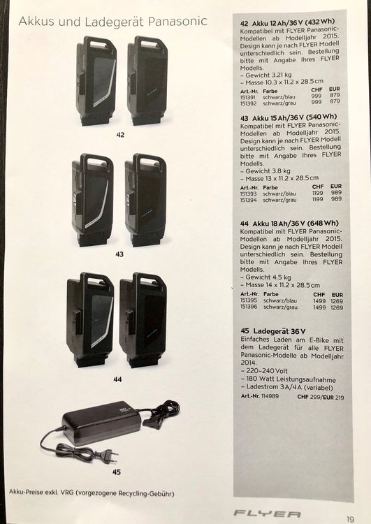 Flyer E-Bike Ladegerät 36V - ab MJ 2014 (Neu (gemäss Beschreibung)) in ...