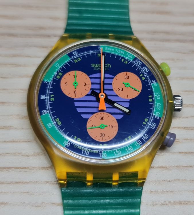 Swatch Chrono Uhr 1990 NEO WAVE - SCJ100 Produktionsfehler | Kaufen auf ...