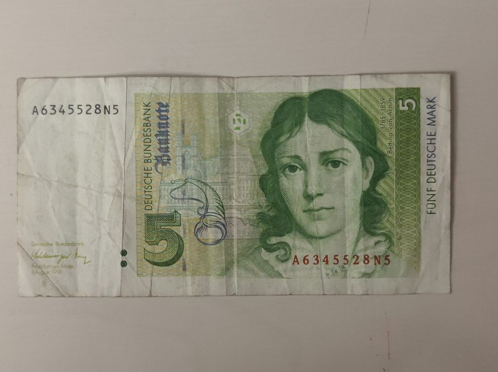 5 DM Schein Bettina von Arnim Sammlerstück, Deutschland | Kaufen auf ...