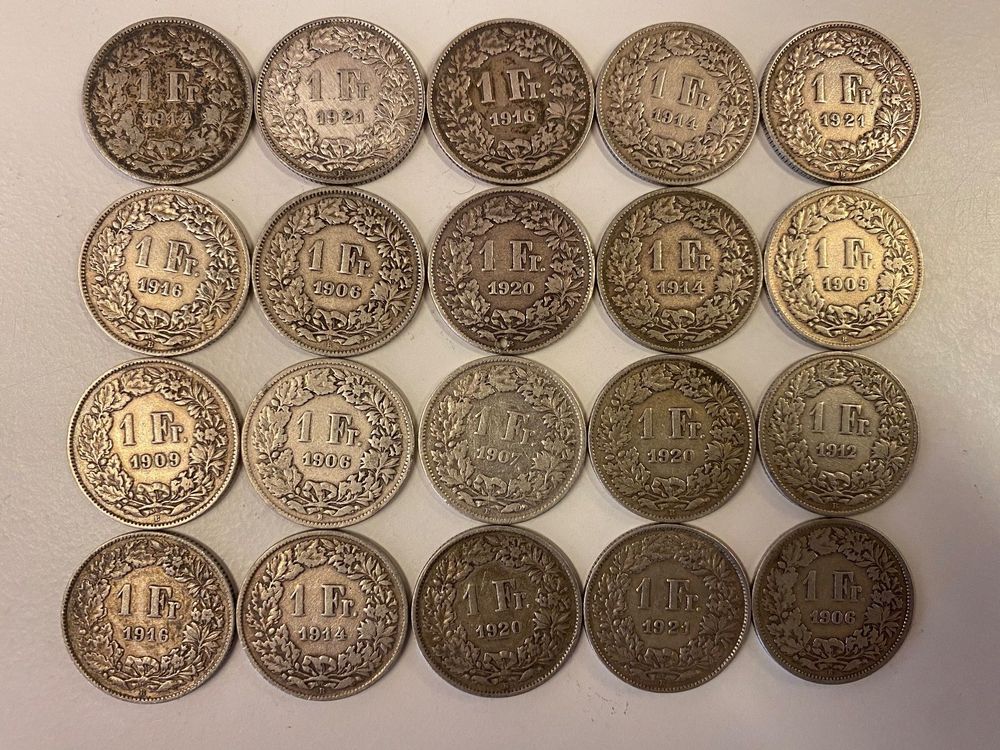 20 Stk 1.- über 100 Jahre Alt Silber (3) (Gebraucht) in Ballwil für CHF 81 – mit Lieferung auf ...