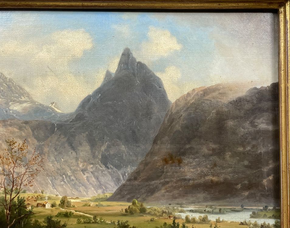 Antikes faszinierendes Berglandschaft Gemälde | Kaufen auf Ricardo