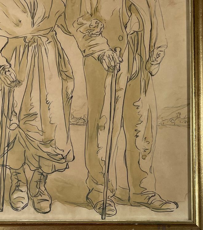 Pierre Eugene Vibert (1875-1937) grosses Aquarell (Gebraucht) in Root ...