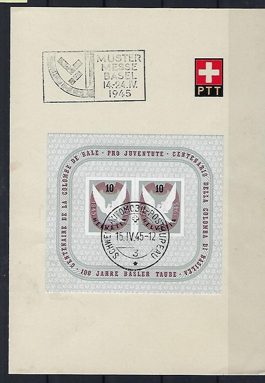1945 Brief 100 Jahre Basler Taube Faltblatt 15624 | Kaufen auf Ricardo