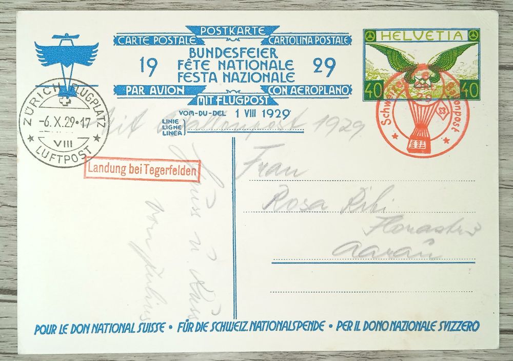TR09 Carte Postale + Timbre Suisse 1929 | Kaufen auf Ricardo