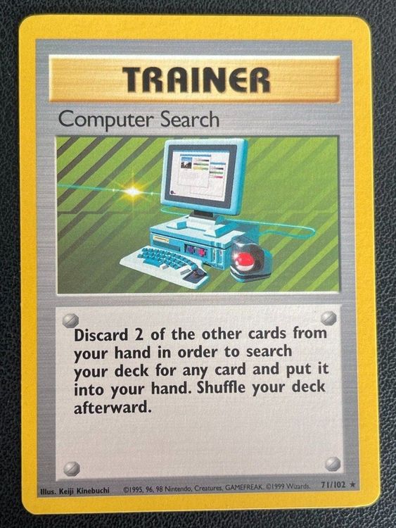 1999 Computer Search 7/102 Pokémon Base Set Rare ab 1 (Neu (gemäss ...