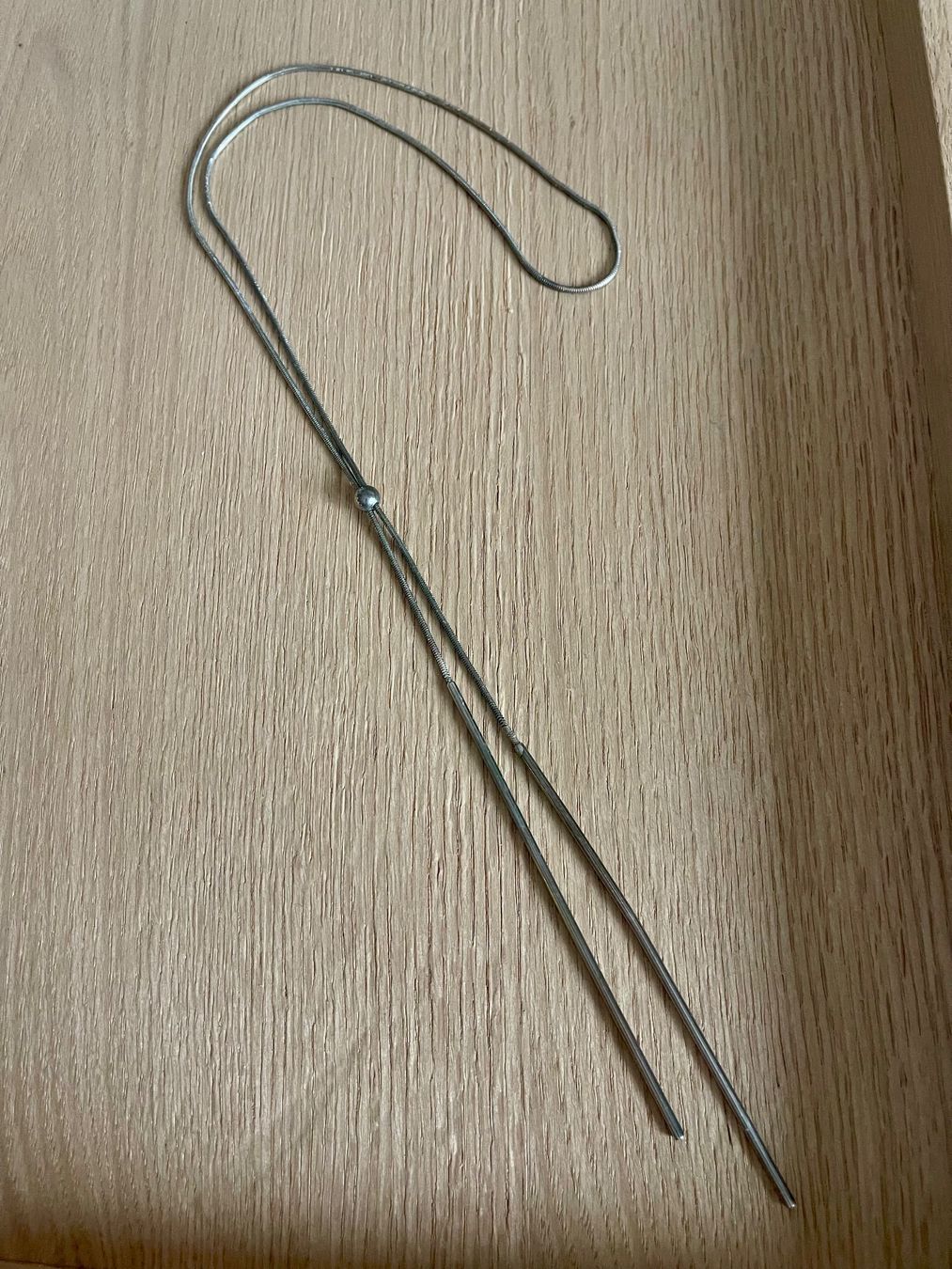 Lange 925 Silber Kette mit langen Stäben am Ende (Gebraucht) in ...