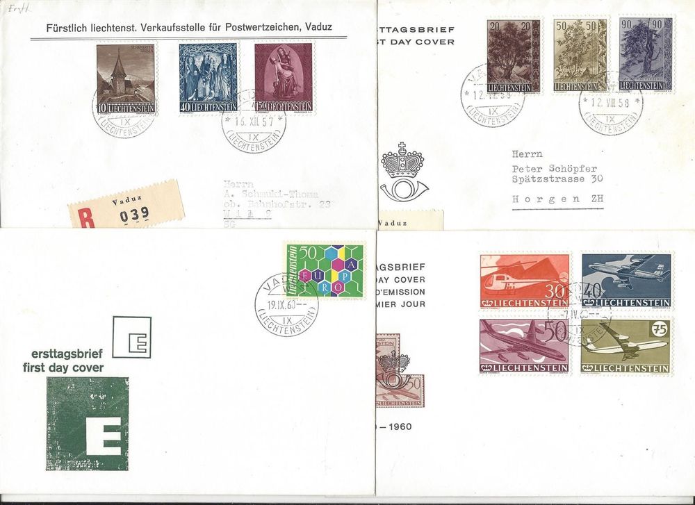 4 FL FDC 1958 - 1960 - KP 220.-- | Kaufen auf Ricardo
