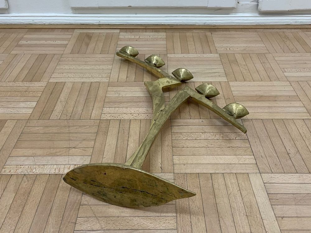 Imposanter Brutalismus Messing Kerzenständer vintage Design | Kaufen auf Ricardo