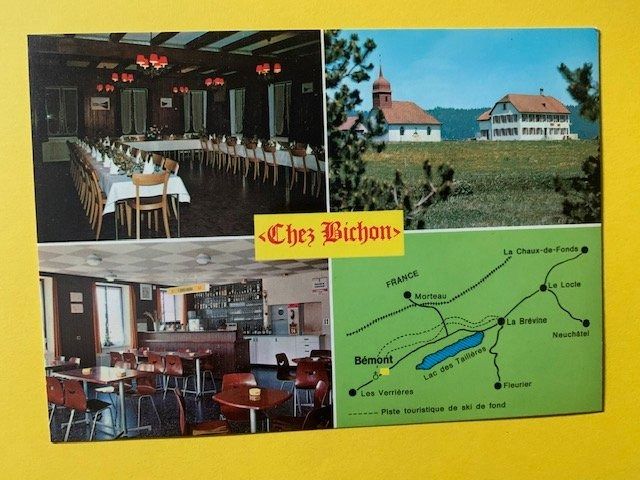 Café Restaurant Chez Bichon Bémont carte Facture 02.03.80 (Gebraucht ...
