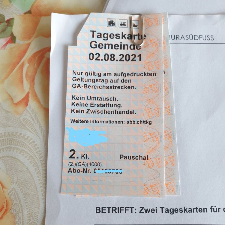 GA Tageskarte SBB für den 2. August (Neu und originalverpackt) in ...