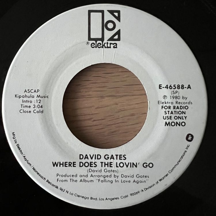 David Gates - Where Does The Lovin' / US-Promo 1980 (Gebraucht) in Gais ...