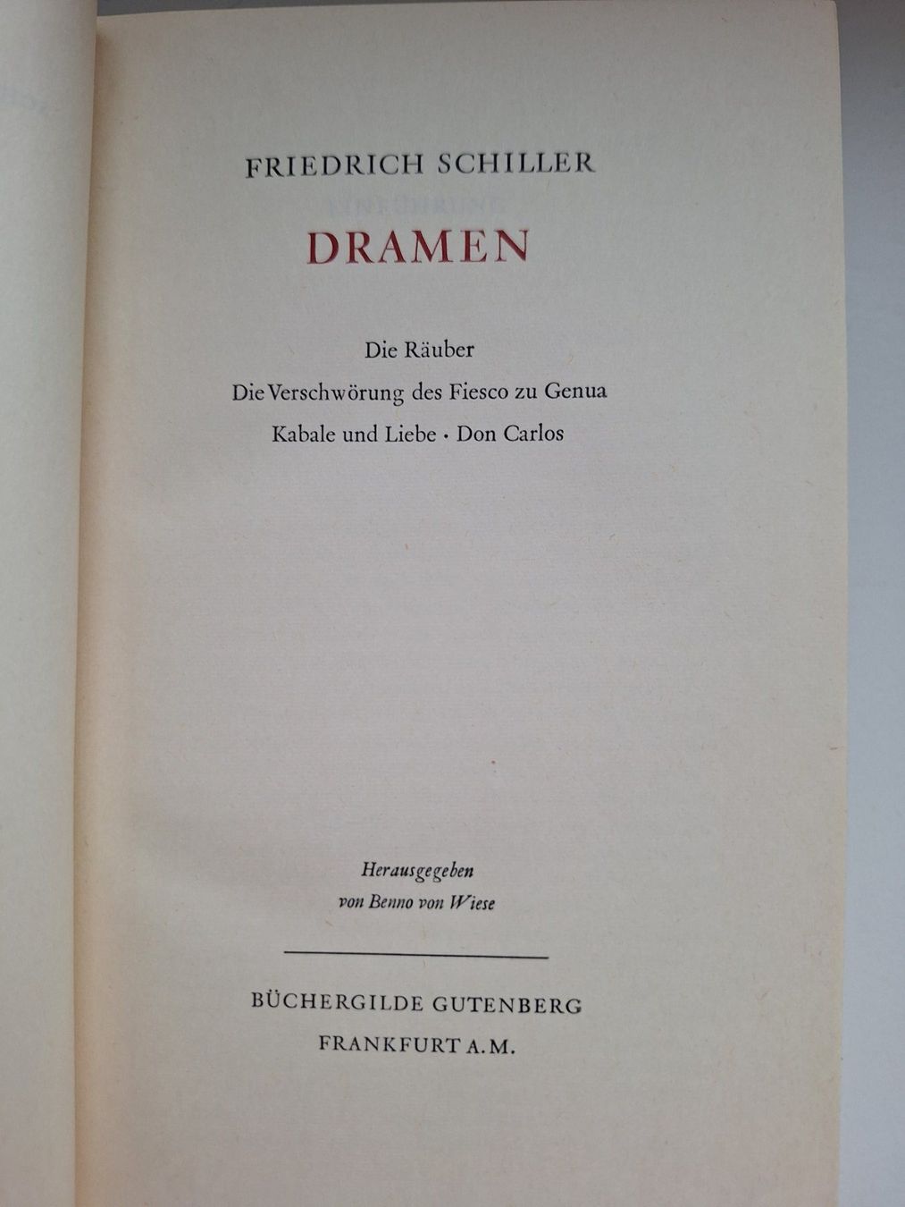 Schiller: Dramen, Gedichte und Prosa - Drei Bände Klassik (Gebraucht ...