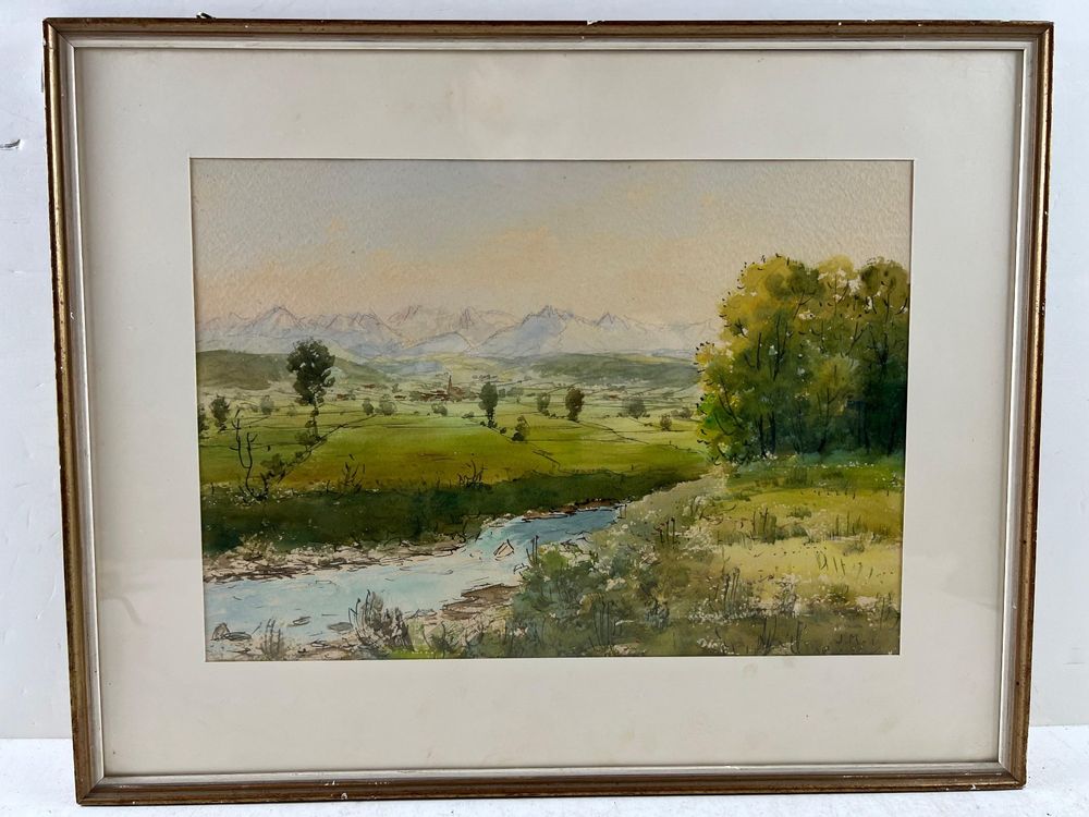 Grosse Landschaft Aquarell J.M Monogrammiert. (Gebraucht) in Neuhausen am Rheinfall für CHF 5 ...