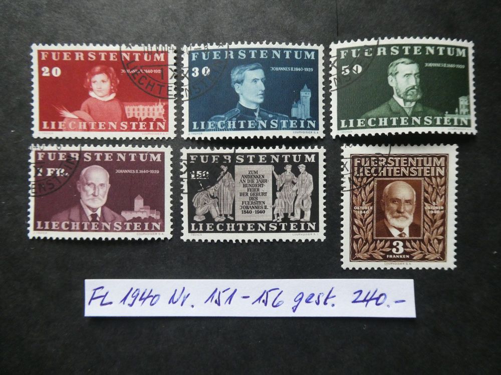 FL 1940 Nr. 151-156 gestempelt (Gebraucht) in Lausen für CHF 40 – mit Lieferung auf Ricardo kaufen