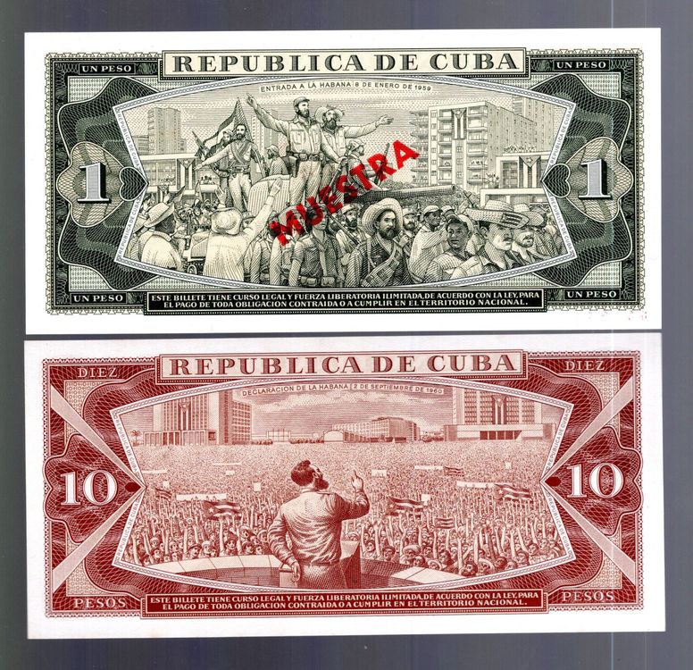 Cuba noten 2 tück Specimen-Muestra UNC (Neu (gemäss Beschreibung)) in ...