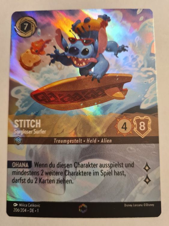 Lorcana, Stitch - Sorgloser Surfer, 206/204-DE-1 (Neu (gemäss Beschreibung)) in Sachseln für CHF ...