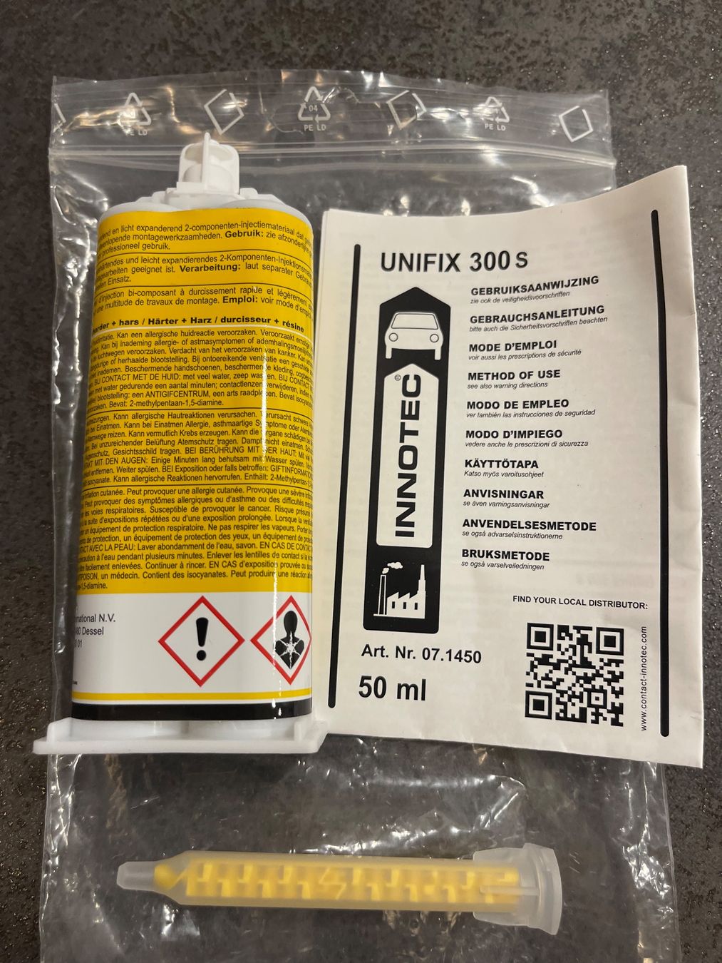 1Kartusche 50 ml INNOTEC Unifix 300 S Anthrazit Flüssigdübel (Neu und originalverpackt) in ...