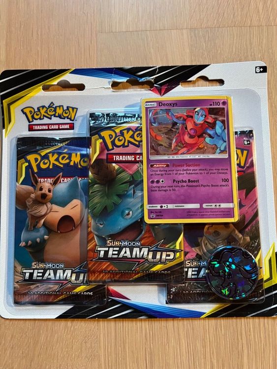 1x POKEMON SM TEAM UP 3-PACK BLISTER WITH 3 BOOSTER PACKS (Neu und ...