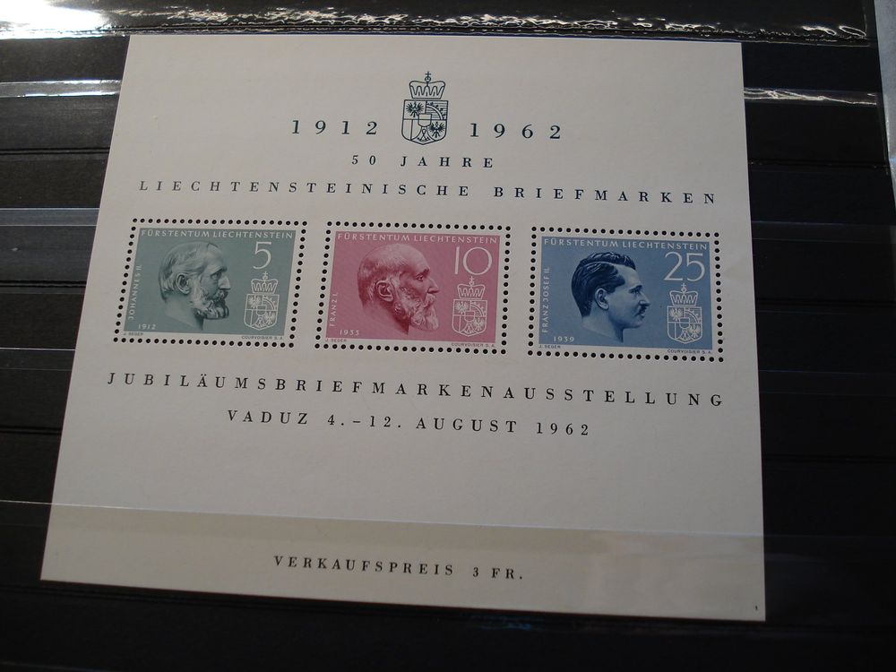 Liechtenstein 1962, Block ** (Gebraucht) in Niederwil AG für CHF 1 – mit Lieferung auf Ricardo ...