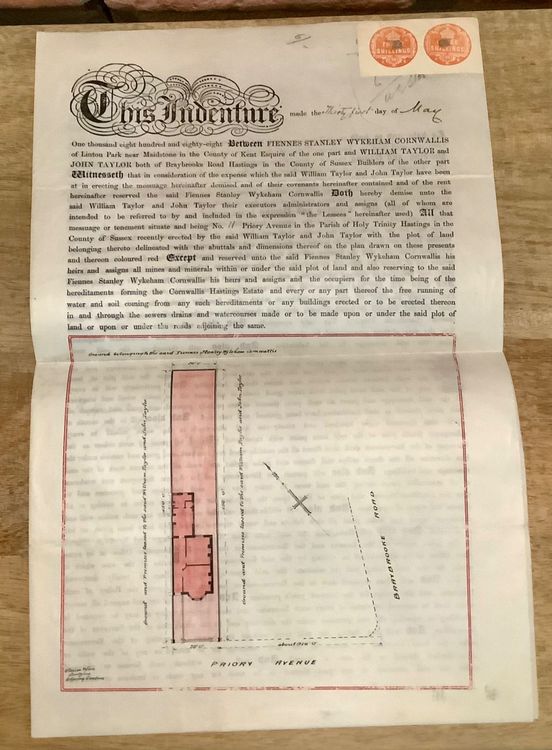 1888 Antiker Pacht Vertrag aus England Siegel & Wertmarken (Gebraucht ...