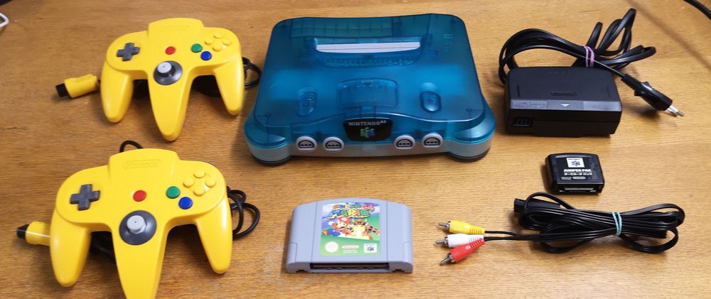 N64 Transparent Aqua Blau mit Zubehör + Super Mario 64 (Gebraucht) in ...