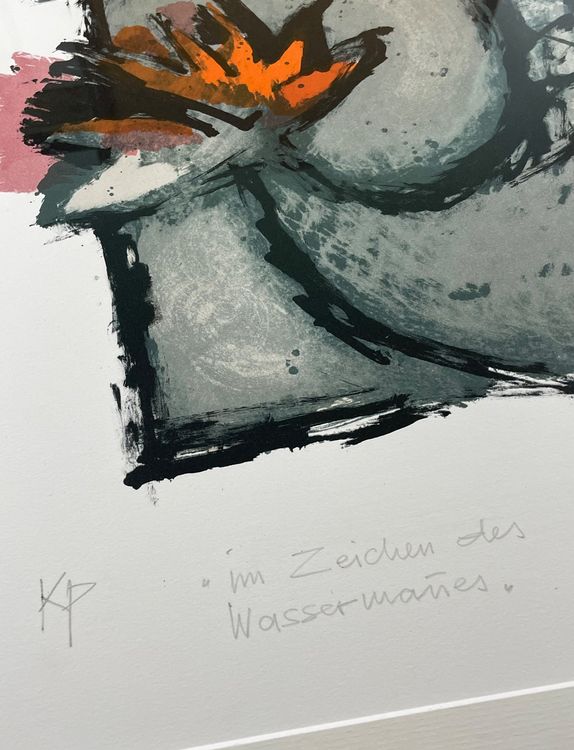 Rudolf Mirer (1937) grosse Lithographie Handsigniert „KP“ (Gebraucht) in Root für CHF 250 – mit ...