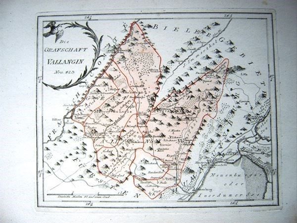 Vallangin Kupferstichkarte von Reilly 1790 | Kaufen auf Ricardo